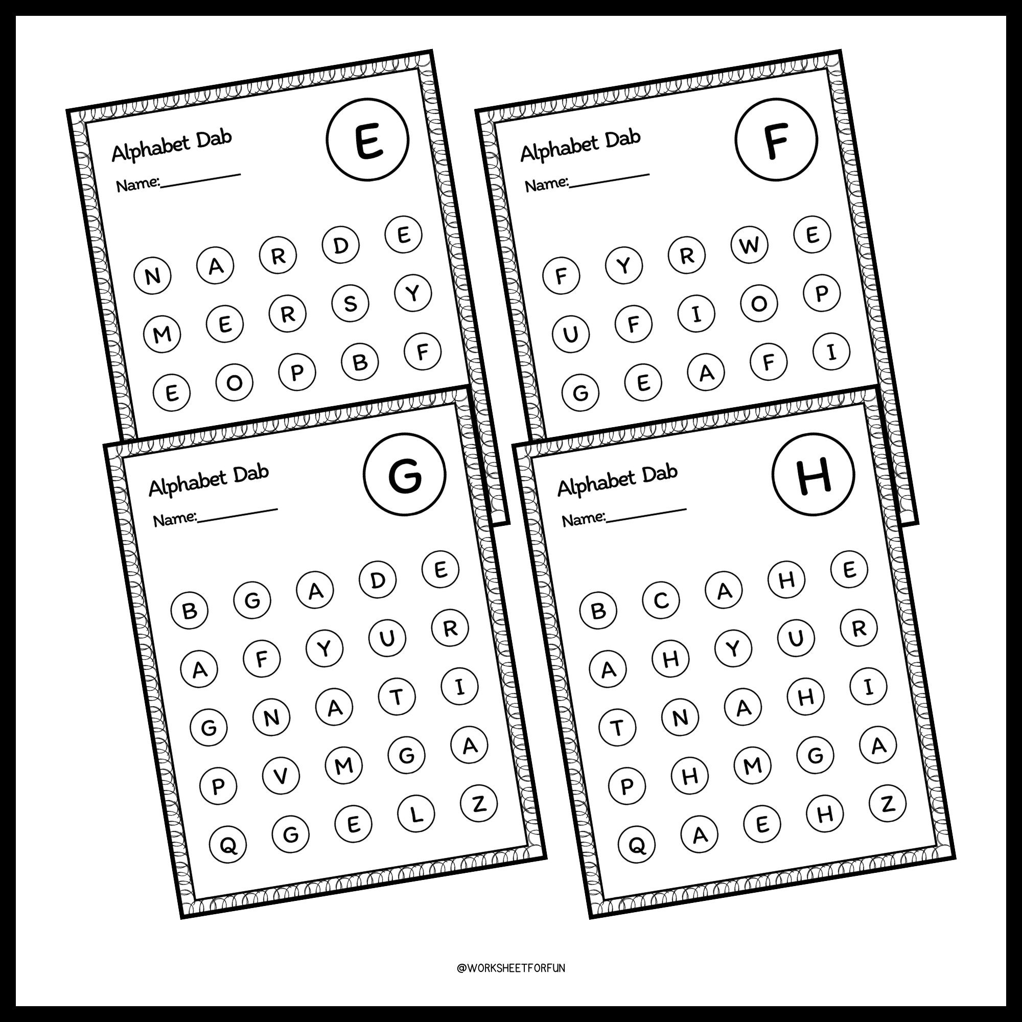 26 Alphabet Uppercase Dab It Worksheets Printable Preschool-kdg Phonics ...