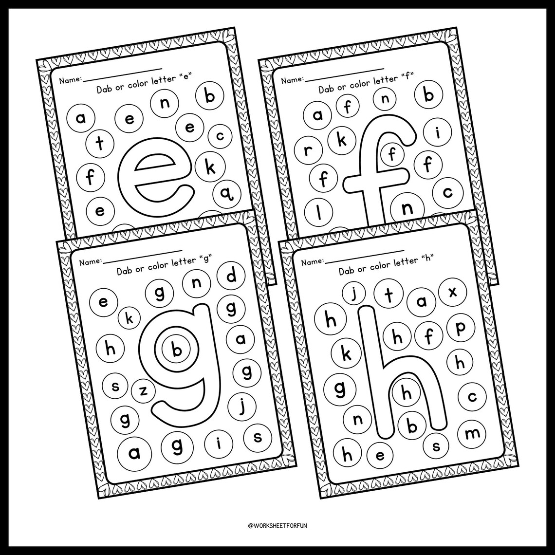 26 Alphabet Worksheets Printable - Lowercase Dab It, Find and Dab ...