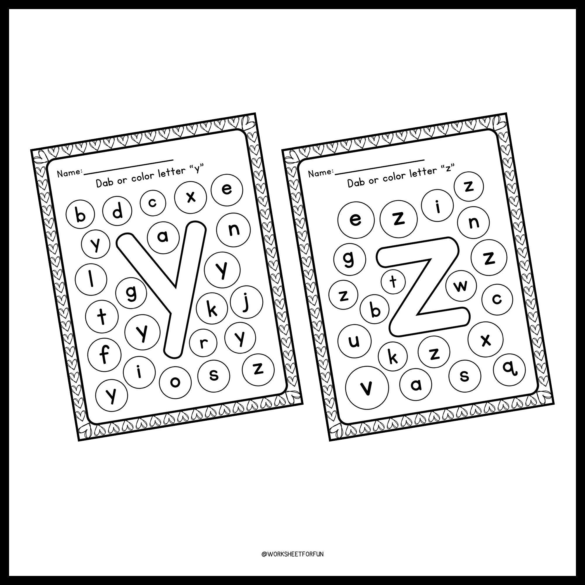 26 Alphabet Worksheets Printable - Lowercase Dab It, Find and Dab ...