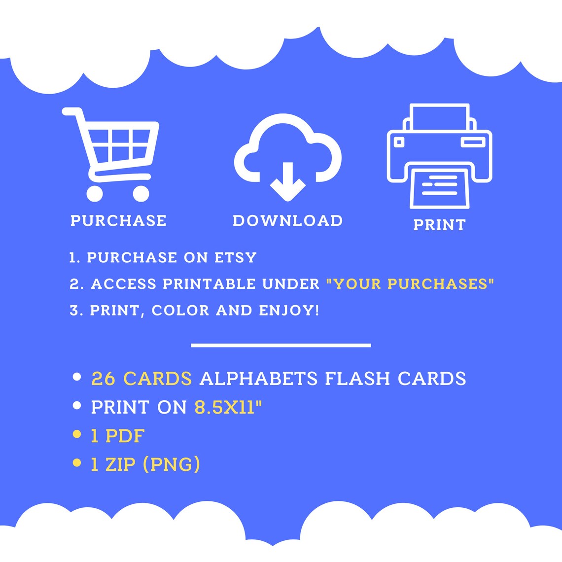 26 Alphabet Cards Digital Download, Alphabet Flash Cards, Printable ABC ...