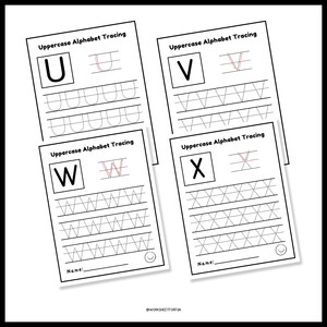 26 ABC Printable Uppercase. Letters of the Alphabet Tracing Worksheets ...
