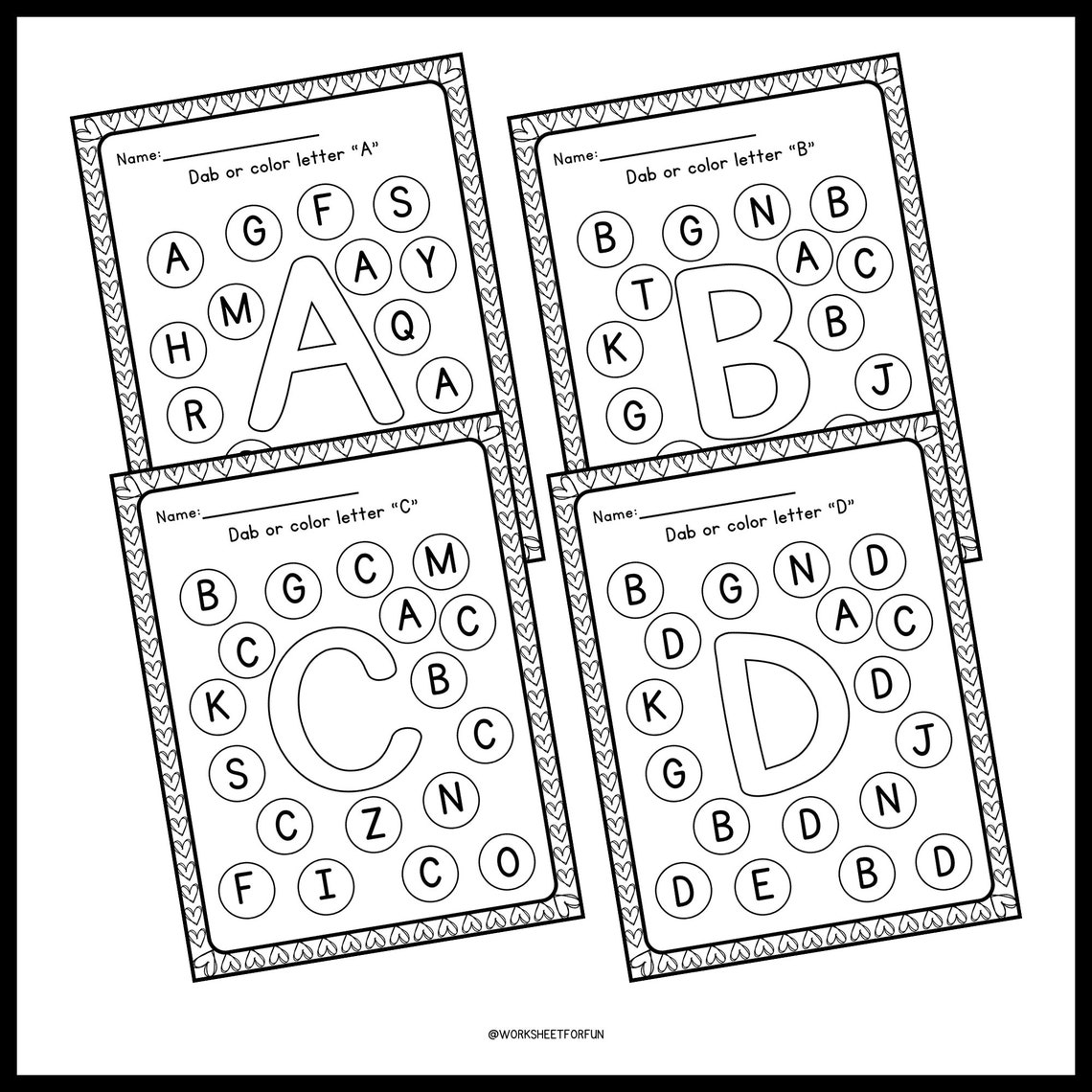 ABC Uppercase Dab, 26 Alphabet Worksheets Printable - Uppercase Dab It ...