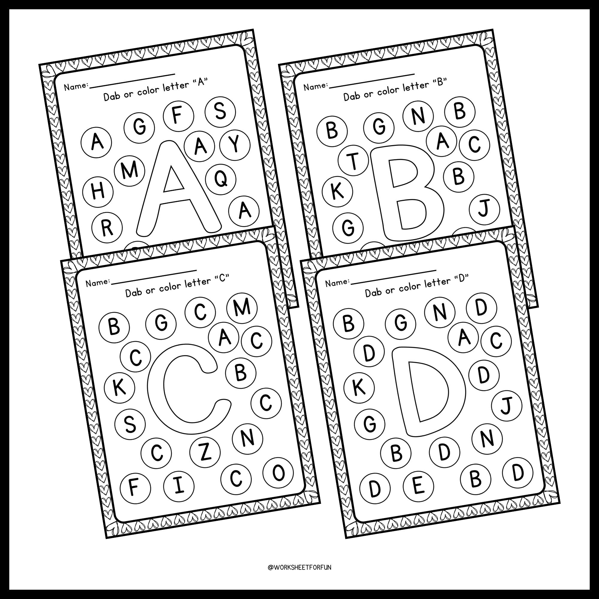 ABC Uppercase Dab, 26 Alphabet Worksheets Printable - Uppercase Dab It ...