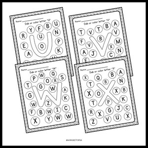 ABC Uppercase Dab, 26 Alphabet Worksheets Printable - Uppercase Dab It ...