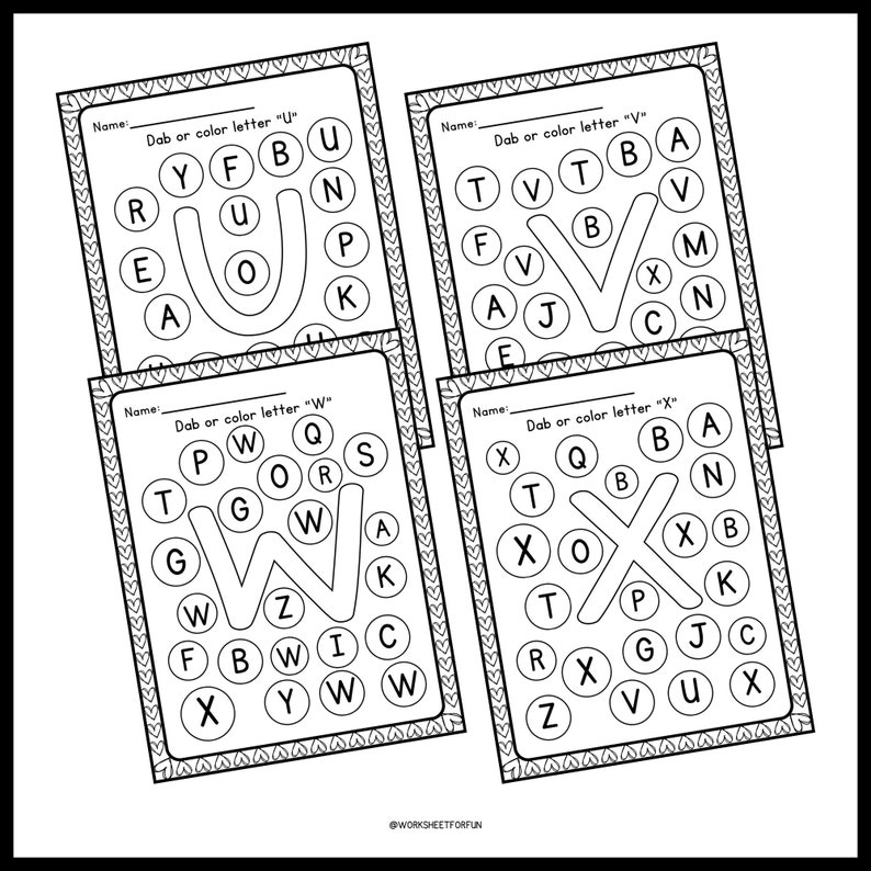 ABC Uppercase Dab, 26 Alphabet Worksheets Printable - Uppercase Dab It ...