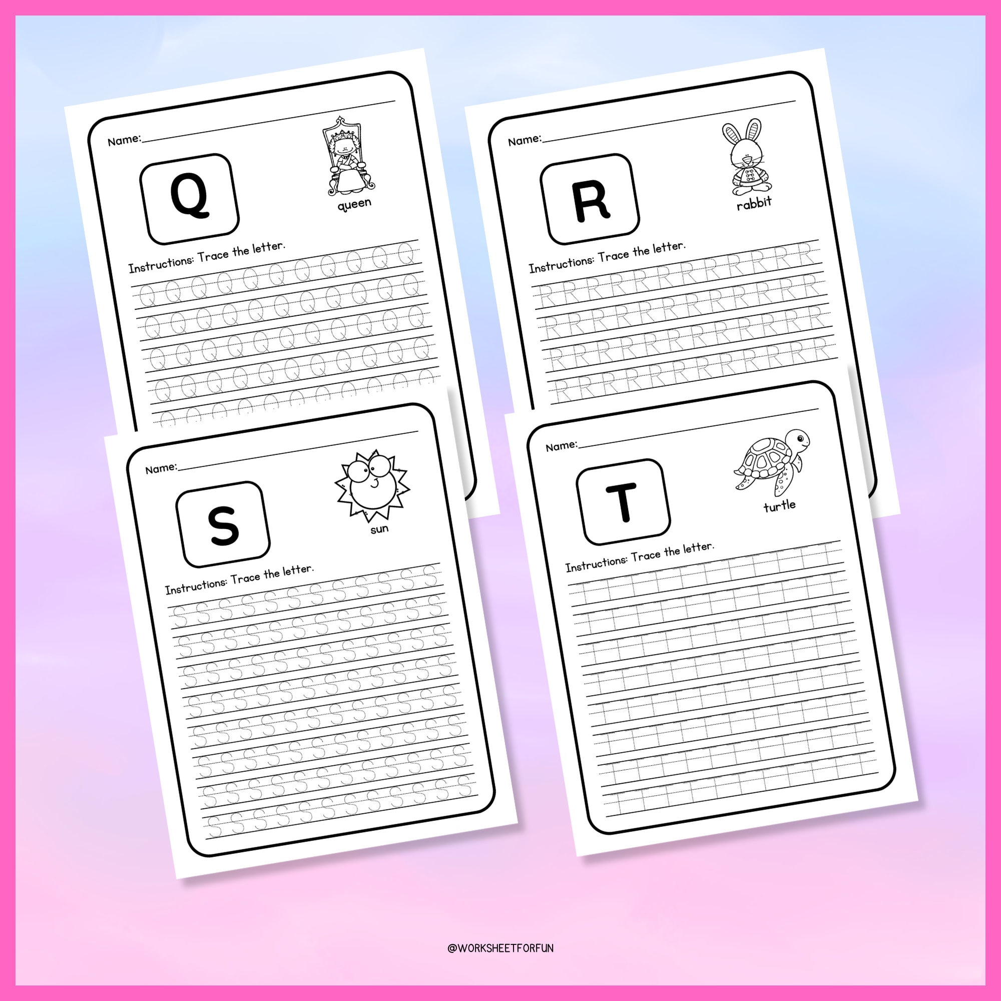 26 Uppercase Alphabet Tracing, Handwriting Practice, Preschool ...