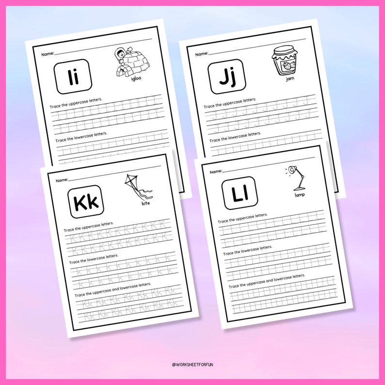 26 Uppercase - Lowercase Letter. Alphabet Tracing, Handwriting Practice ...