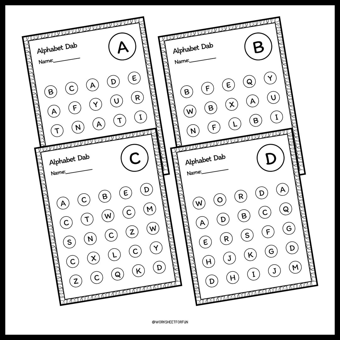 26 Alphabet Uppercase Dab It Worksheets Printable Preschool-kdg Phonics ...