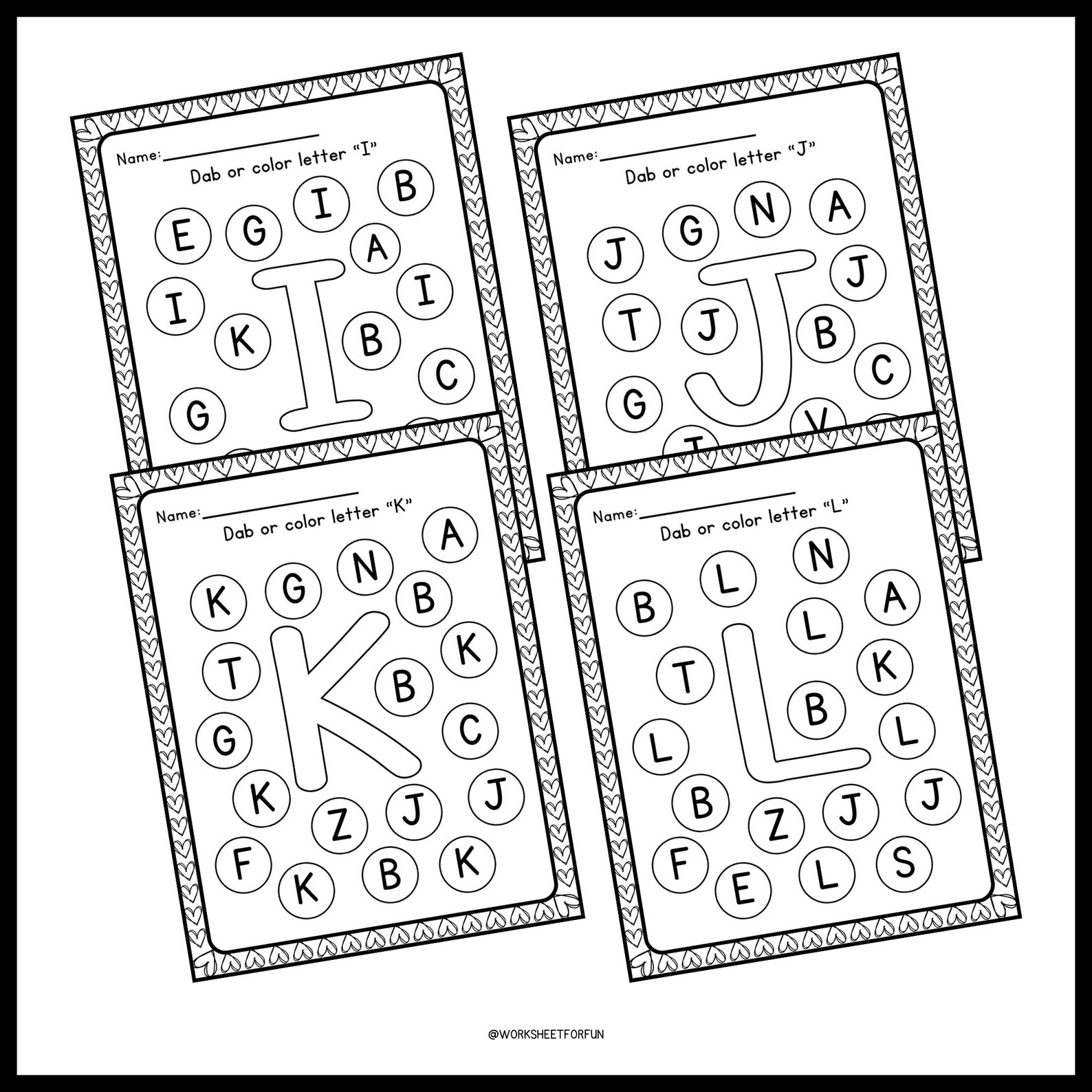 ABC Uppercase Dab, 26 Alphabet Worksheets Printable - Uppercase Dab It ...