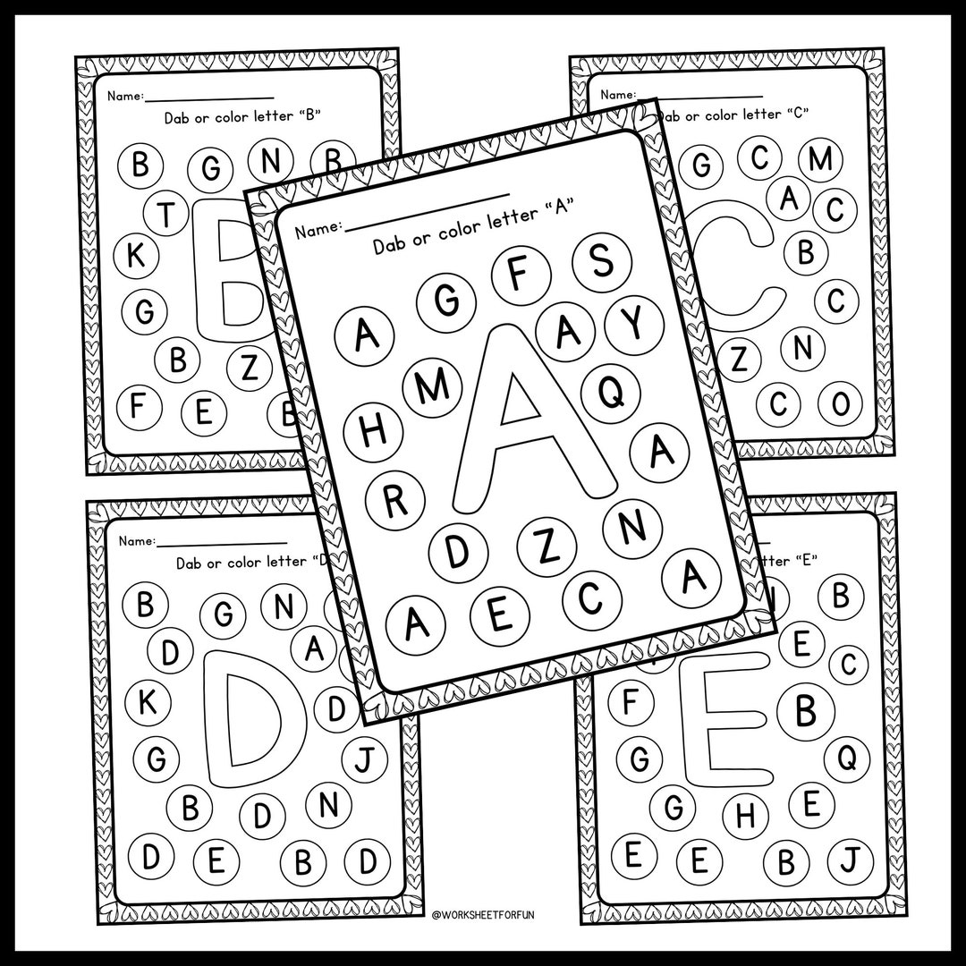 ABC Uppercase Dab, 26 Alphabet Worksheets Printable - Uppercase Dab It ...