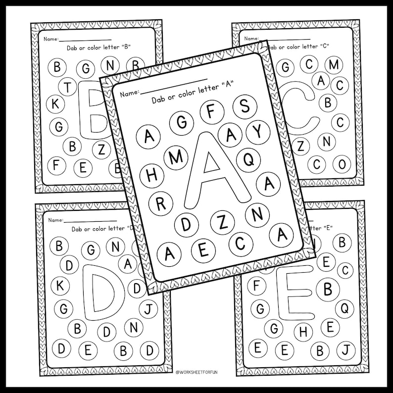ABC Uppercase Dab, 26 Alphabet Worksheets Printable - Uppercase Dab It ...
