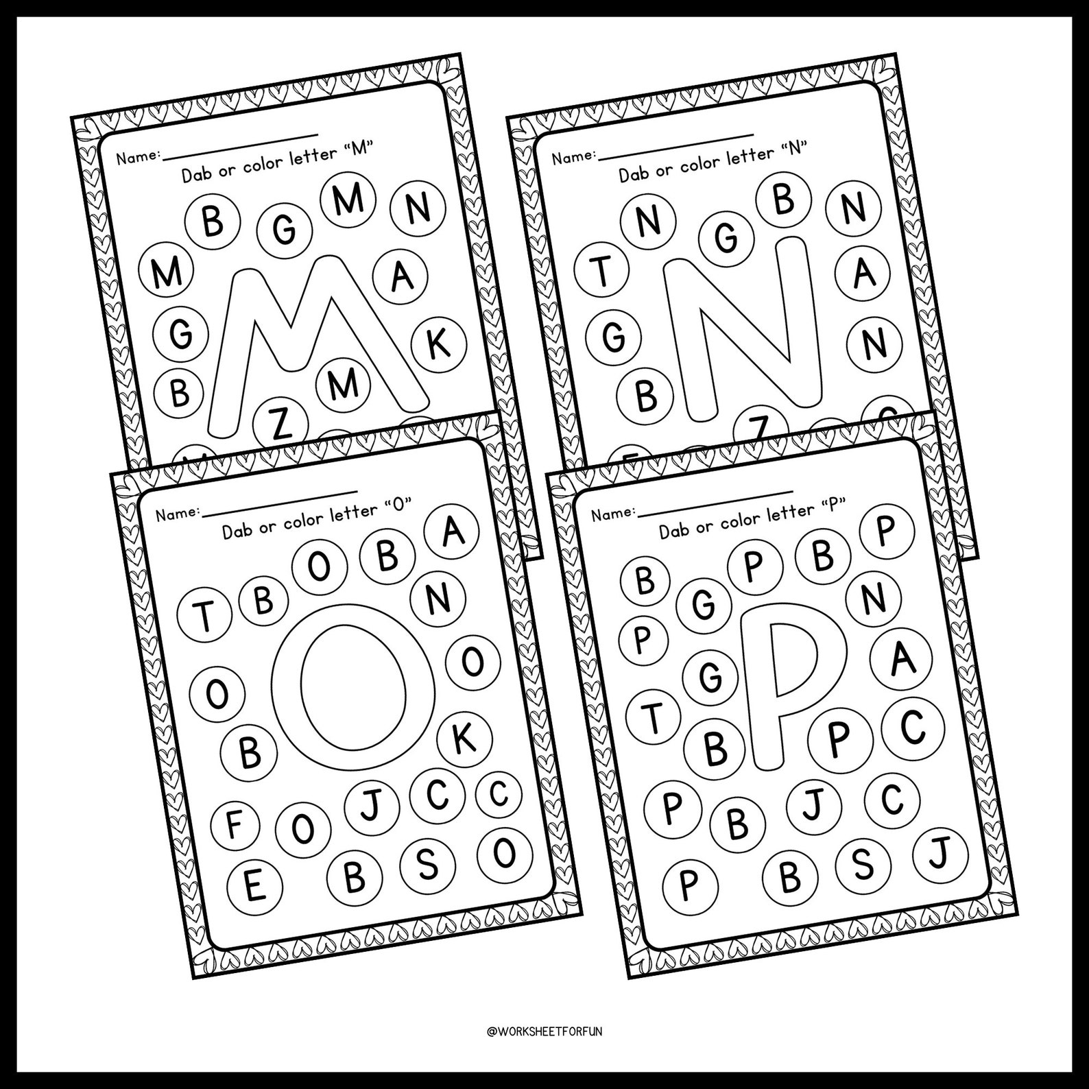 ABC Uppercase Dab, 26 Alphabet Worksheets Printable - Uppercase Dab It ...