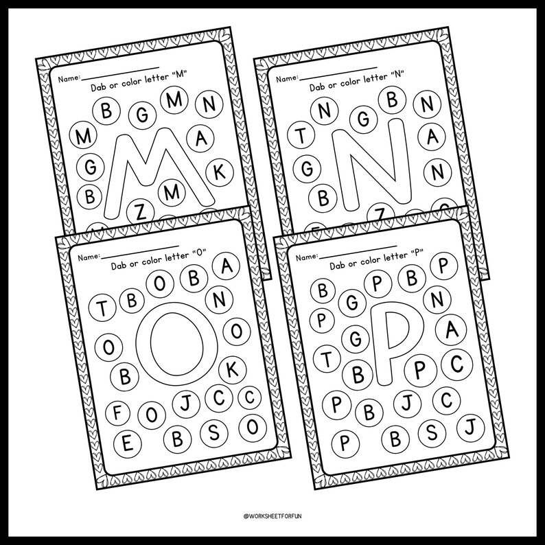 ABC Uppercase Dab, 26 Alphabet Worksheets Printable - Uppercase Dab It ...