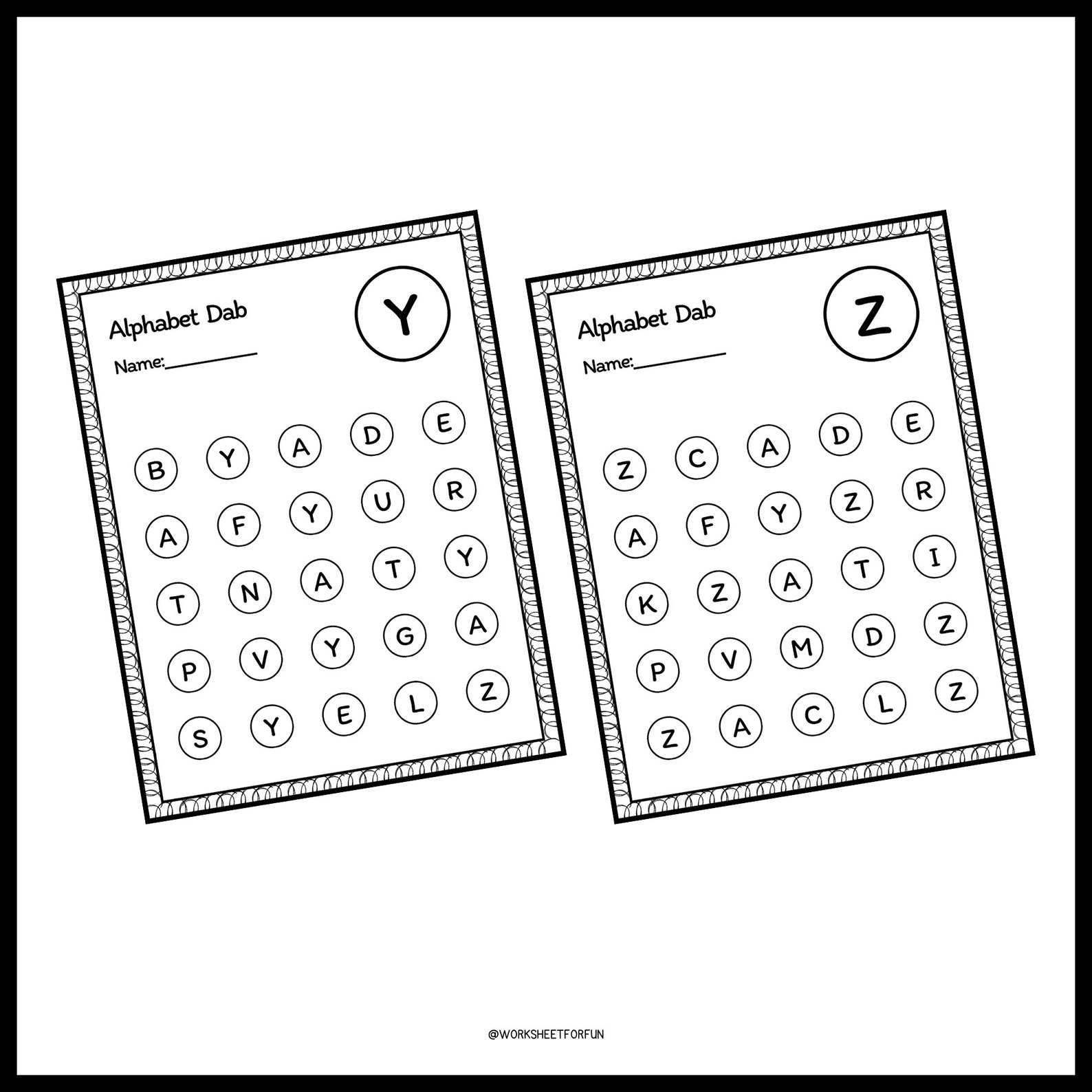 26 Alphabet Uppercase Dab It Worksheets Printable Preschool-kdg Phonics ...