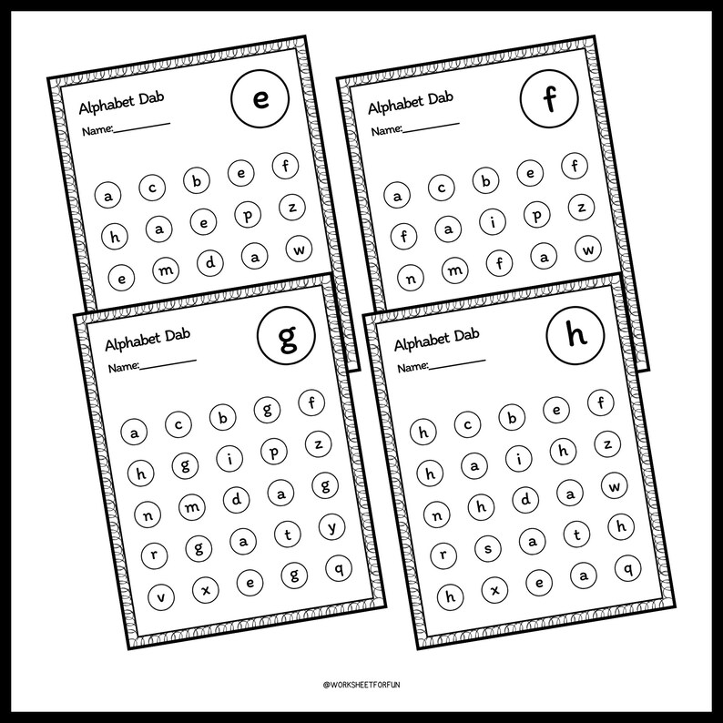 A-z Alphabet Lowercase Dab - Alphabet Worksheets Printable Prek ...