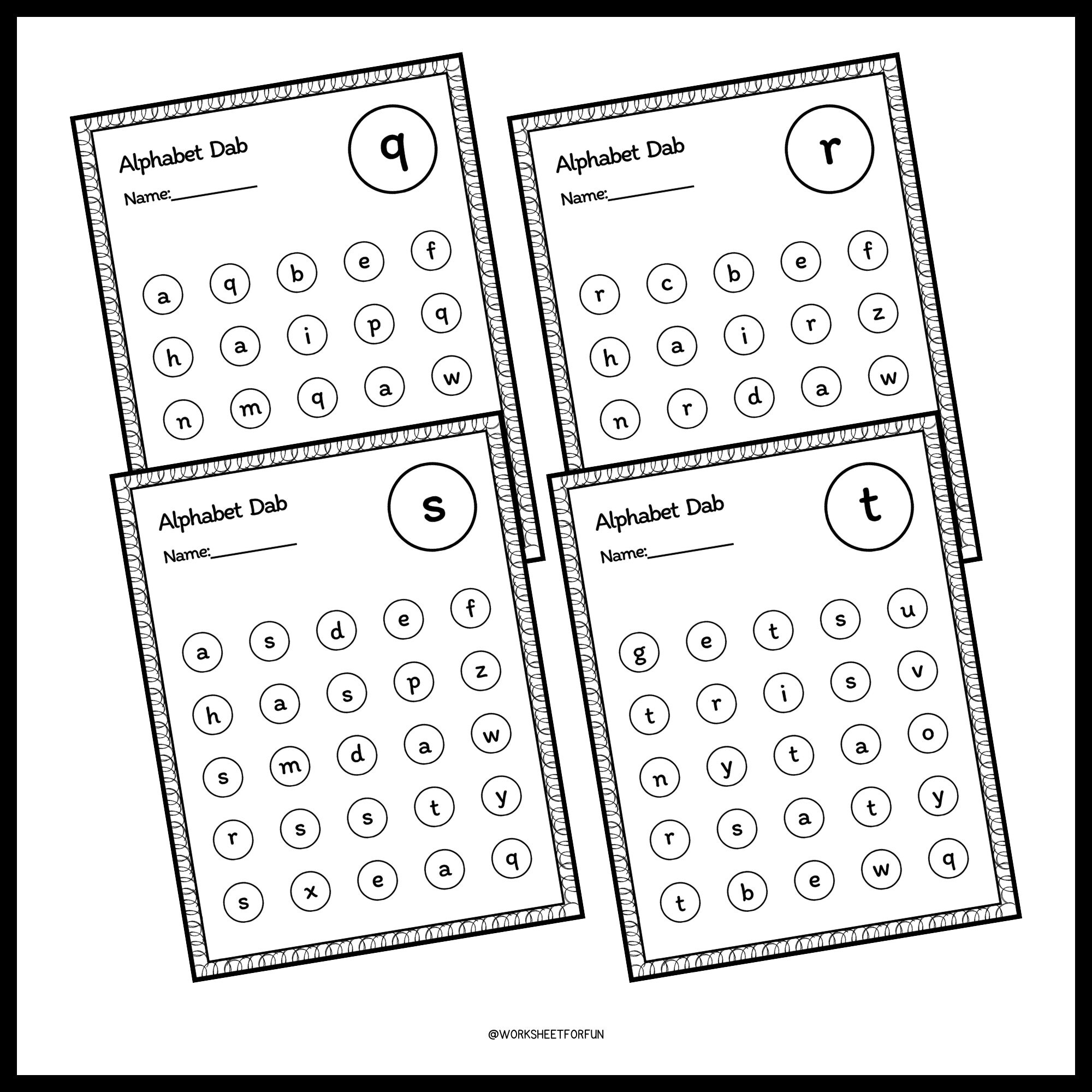 A-z Alphabet Lowercase Dab - Alphabet Worksheets Printable Prek ...