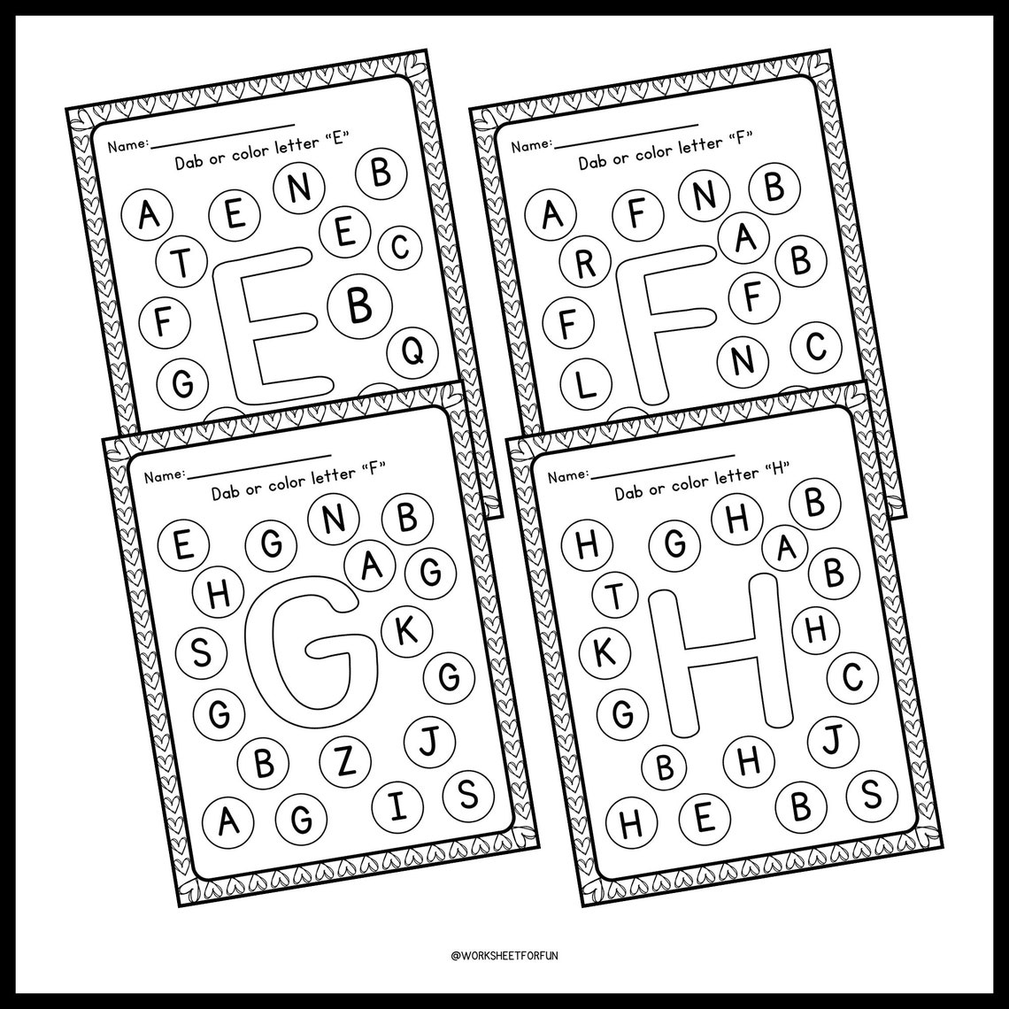 ABC Uppercase Dab, 26 Alphabet Worksheets Printable - Uppercase Dab It ...