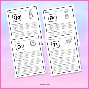 26 Uppercase - Lowercase Letter. Alphabet Tracing, Handwriting Practice ...