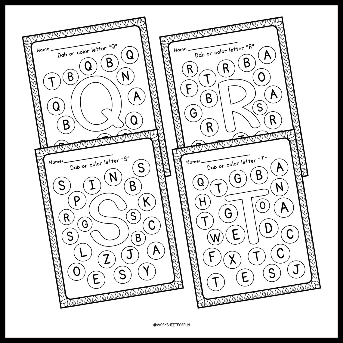 ABC Uppercase Dab, 26 Alphabet Worksheets Printable - Uppercase Dab It ...