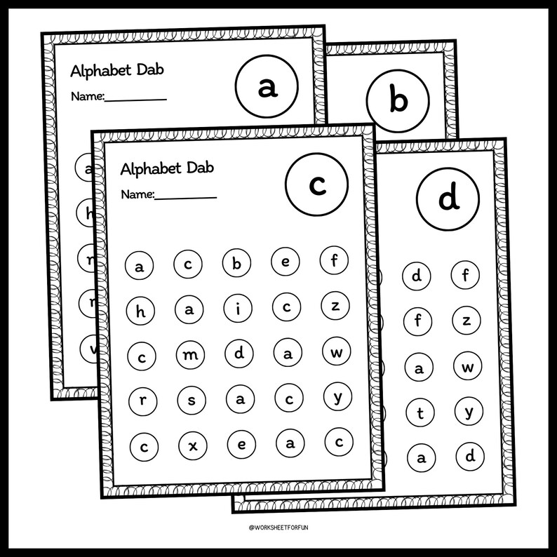 A-z Alphabet Lowercase Dab - Alphabet Worksheets Printable Prek ...