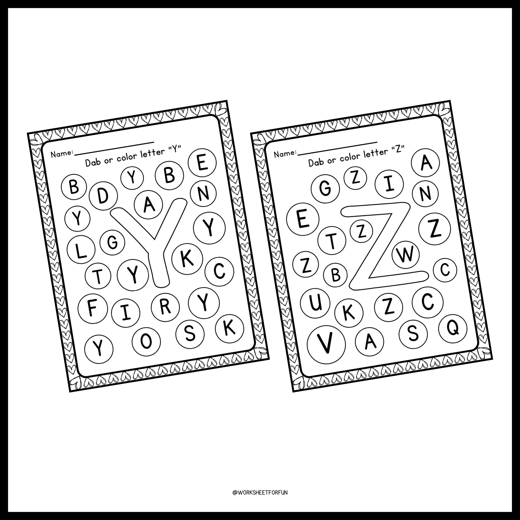 ABC Uppercase Dab, 26 Alphabet Worksheets Printable - Uppercase Dab It ...