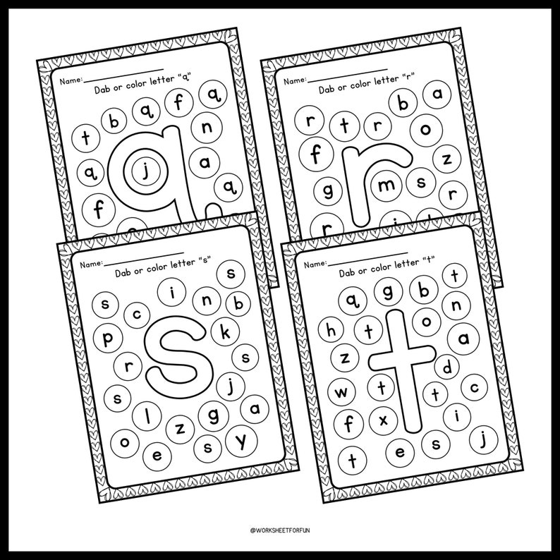 26 Alphabet Worksheets Printable - Lowercase Dab It, Find and Dab ...