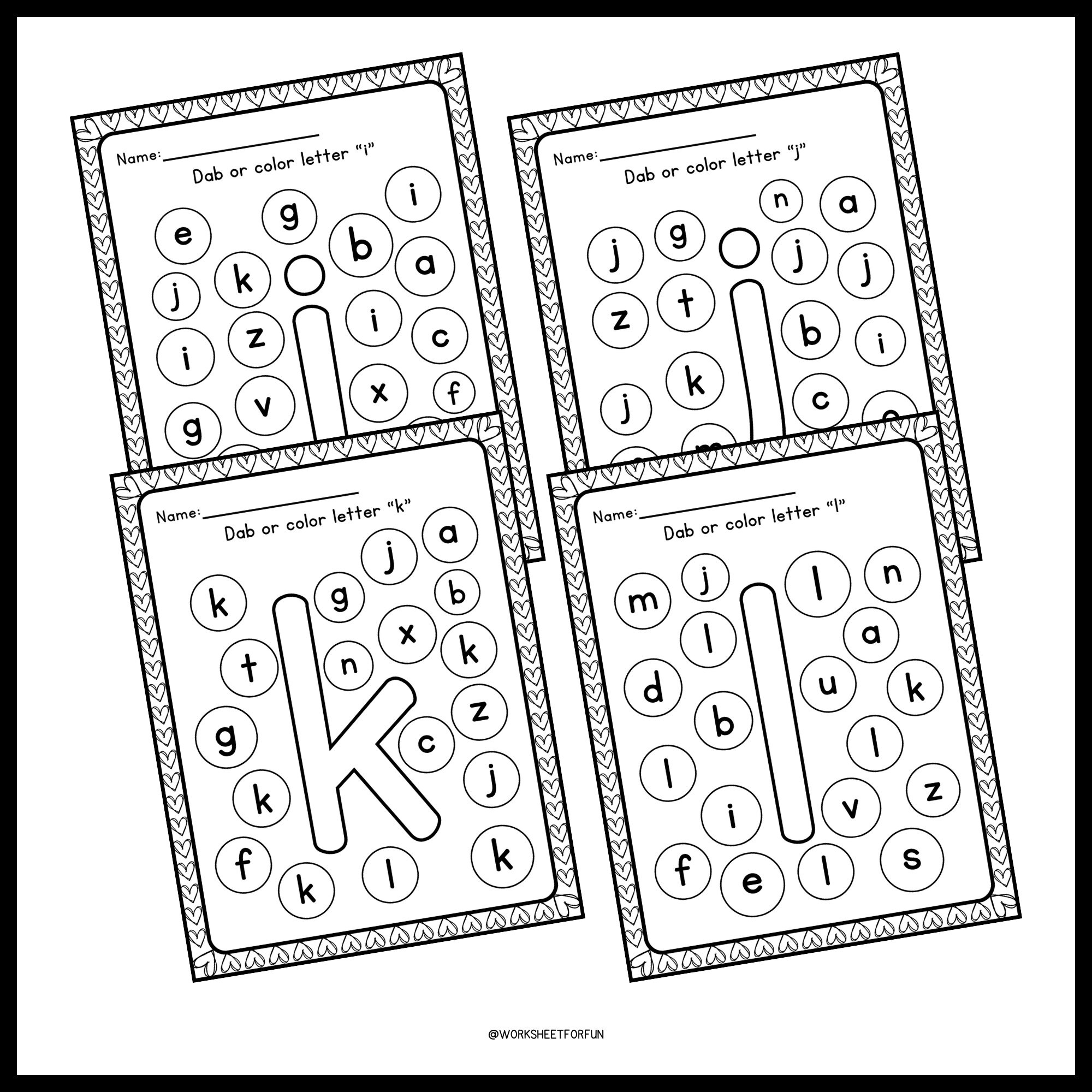 26 Alphabet Worksheets Printable - Lowercase Dab It, Find and Dab ...
