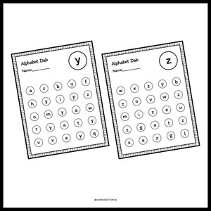 A-z Alphabet Lowercase Dab Alphabet Worksheets Printable Prek ...