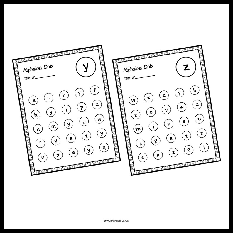A-z Alphabet Lowercase Dab Alphabet Worksheets Printable Prek ...
