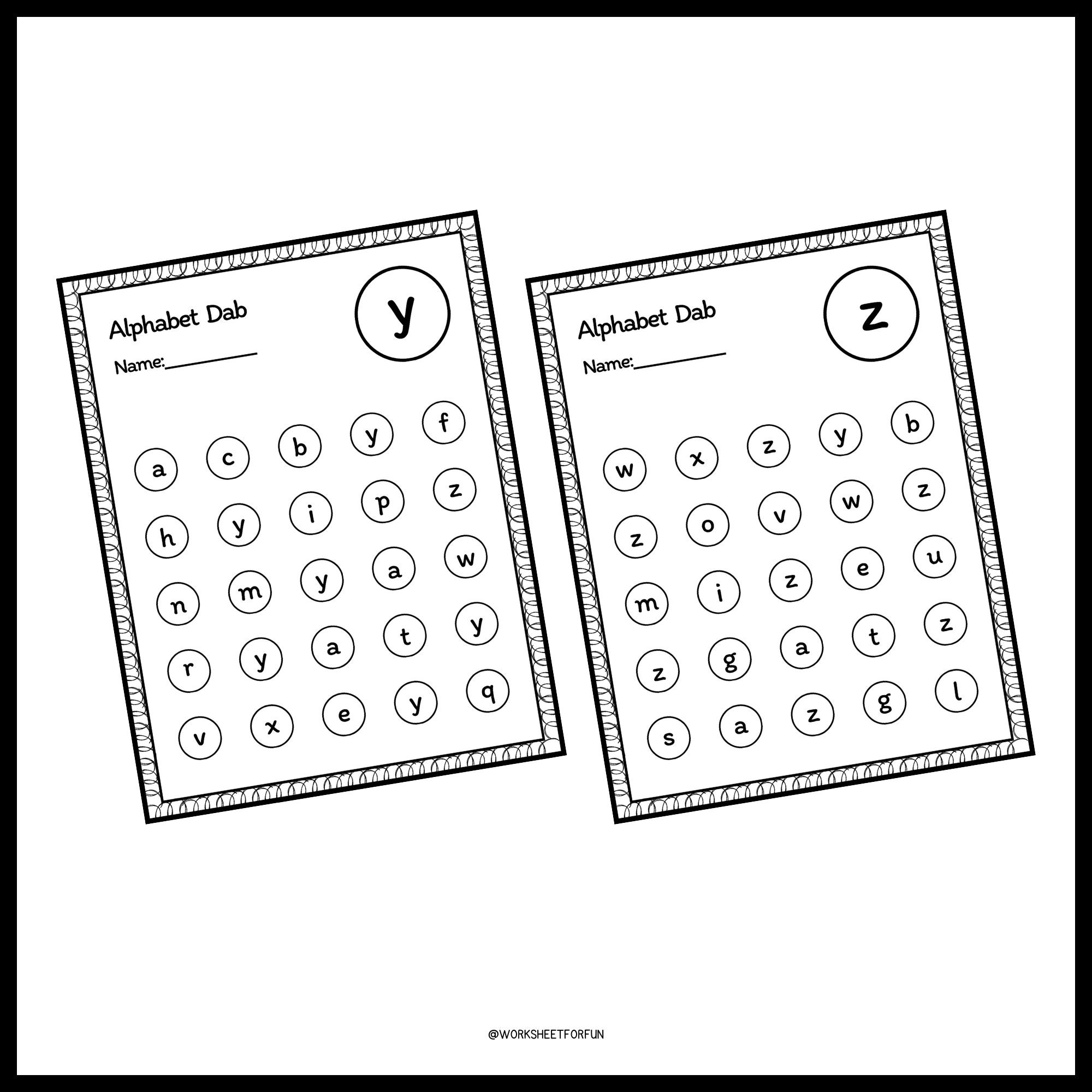 A-z Alphabet Lowercase Dab - Alphabet Worksheets Printable Prek ...