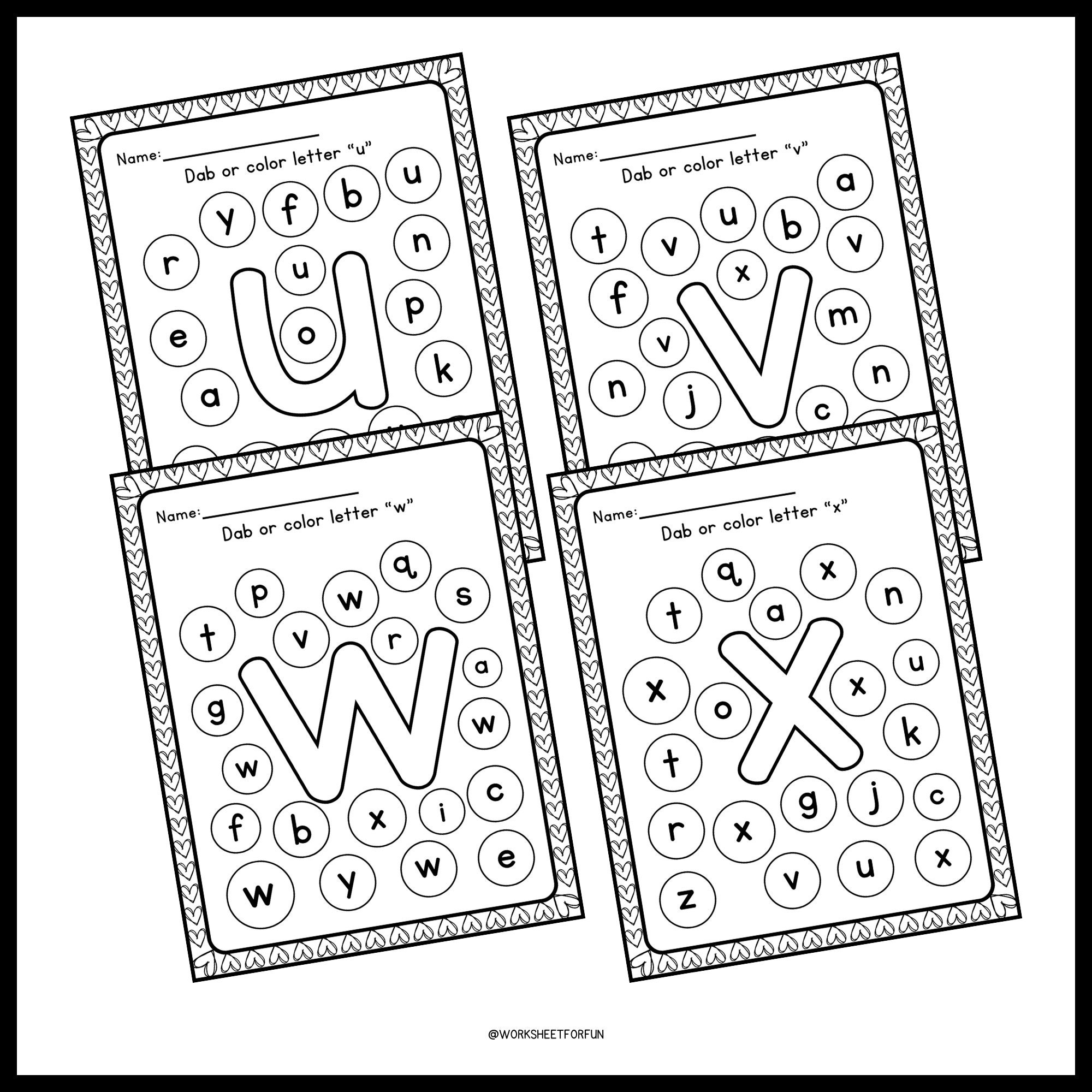 26 Alphabet Worksheets Printable - Lowercase Dab It, Find and Dab ...