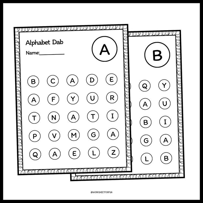 26 Alphabet Uppercase Dab It Worksheets Printable Preschool-kdg Phonics ...