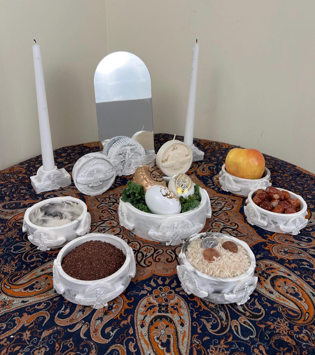Handmade Ahura Mazda Concrete Haftseen – Unique Persian New Year ...