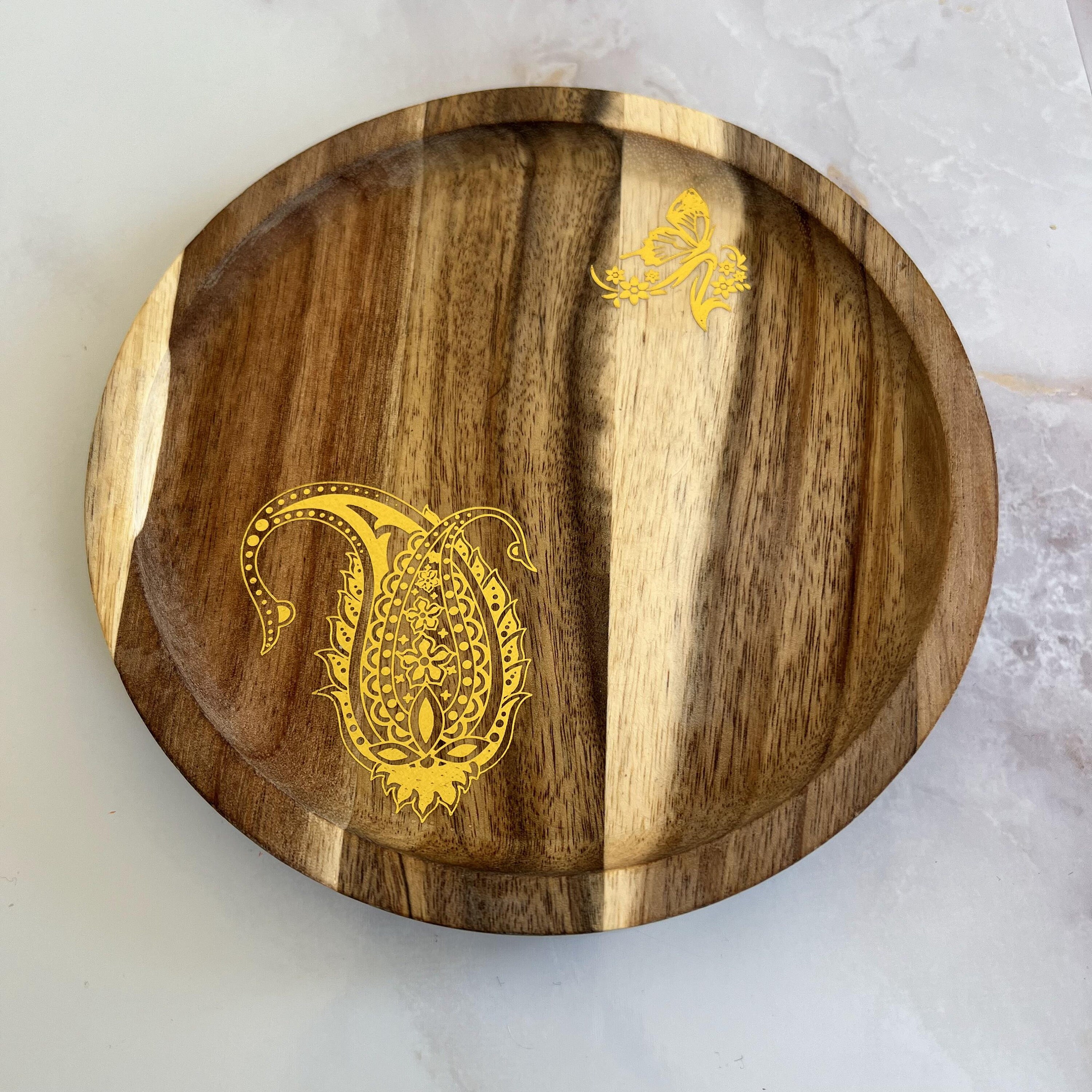 Persian Nastaliq Poem Caligraphy Round Wooden Plate Haftseen Set Nowruz ...