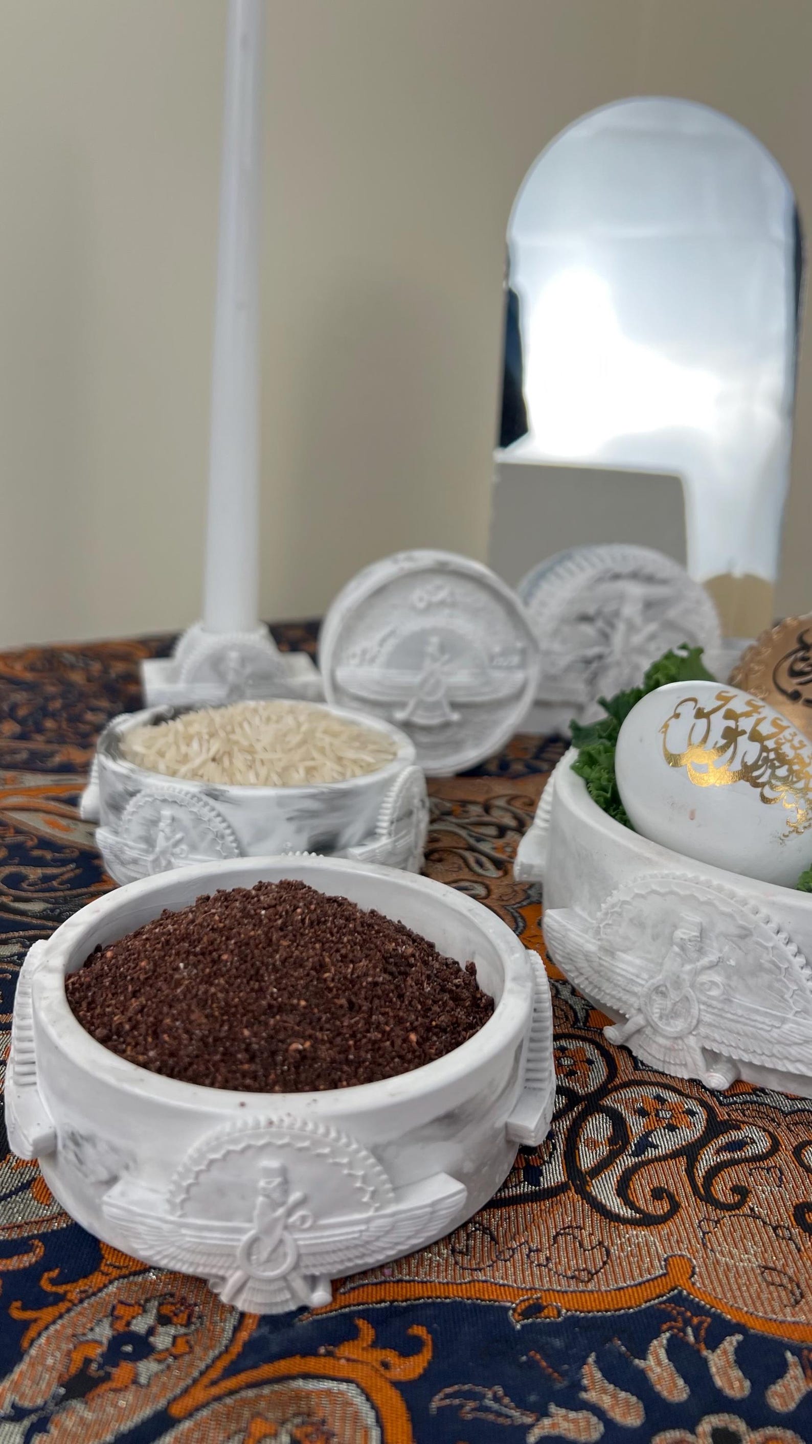 Handmade Ahura Mazda Concrete Haftseen – Unique Persian New Year ...