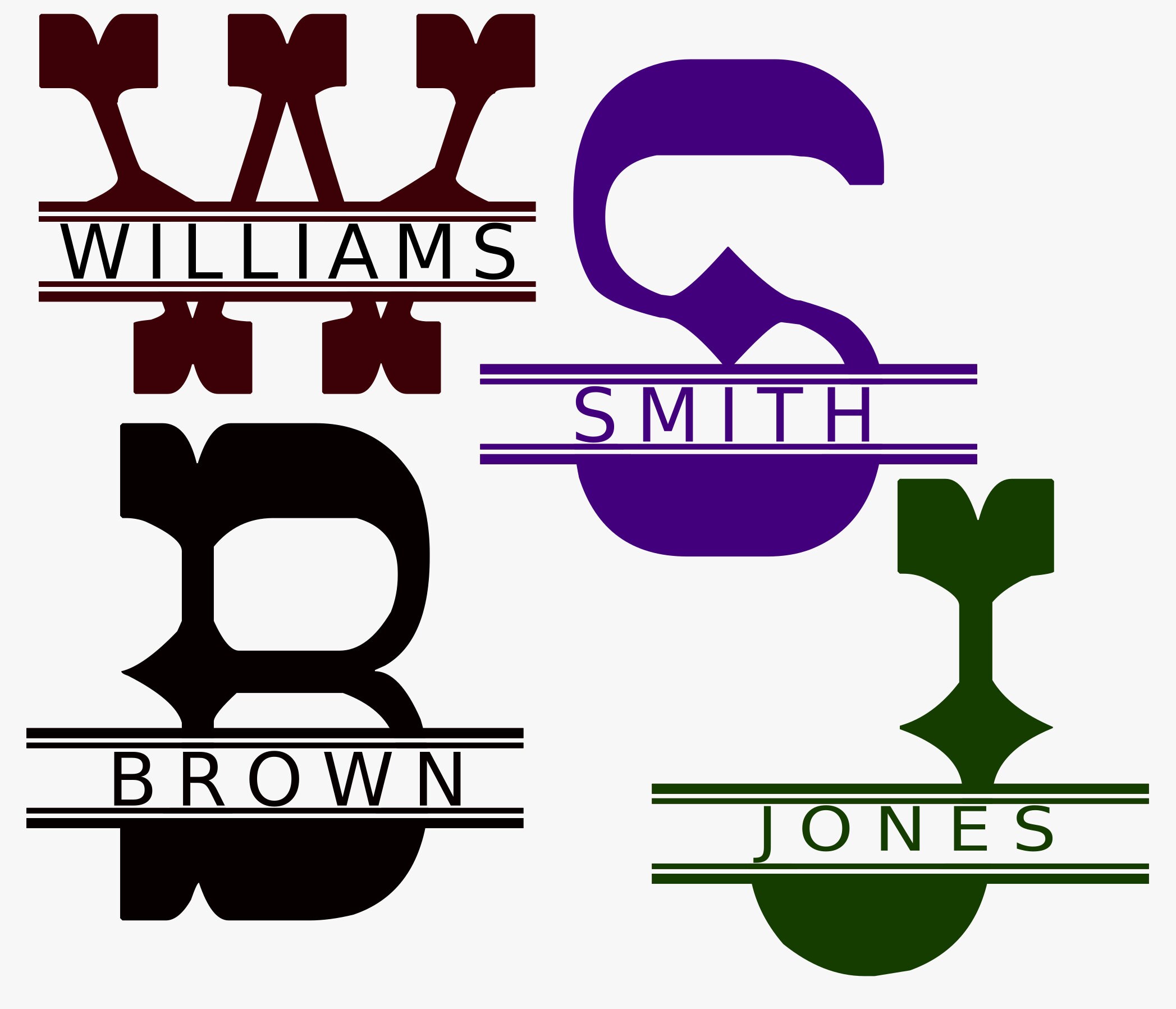 Monogram Alphabets Monogram Letters School Monogram Digital - Etsy