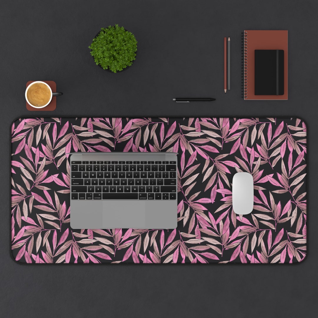Pink Greenery Nature Aesthetic Keyboard Desk Mat - Etsy