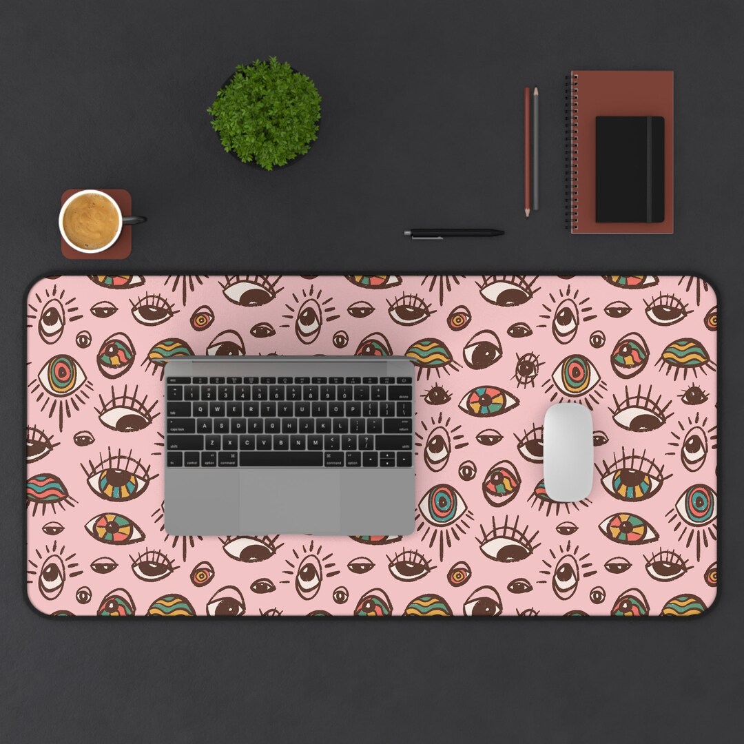 Pink Retro Mystical Eyes Aesthetic Keyboard Desk Mat - Etsy
