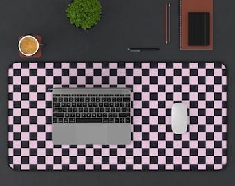Pink Checkered Desk Mat - Etsy