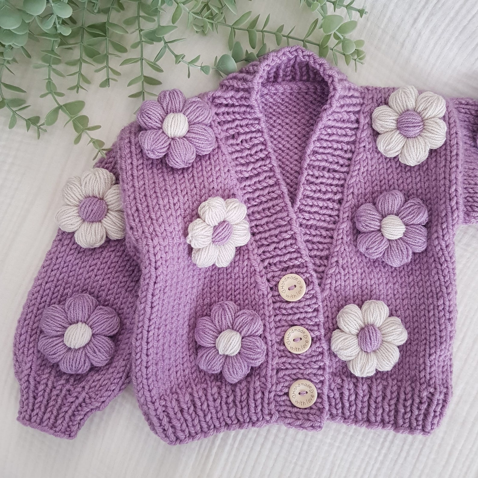 Girl's Cardigan,purple Floral Cardigan,running Season Thick Cardigan ...