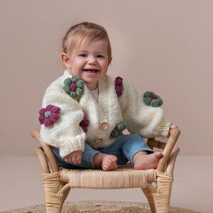 Matching Mommy and Me Daisy Cardigans, Knit Wool Sweaters - Etsy