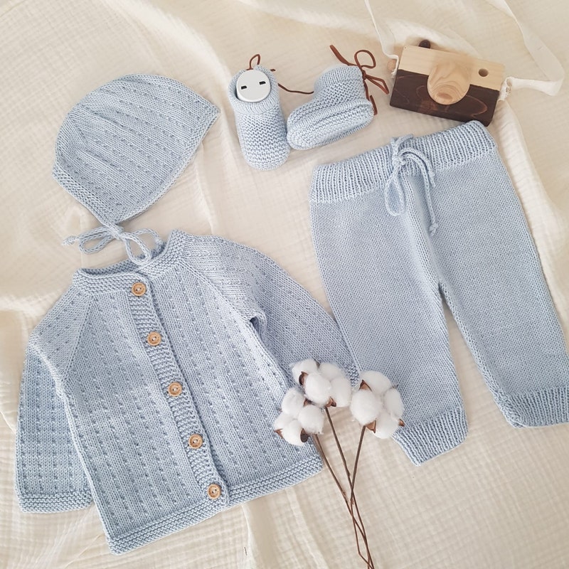 Knit Baby Boy Outfit - Etsy