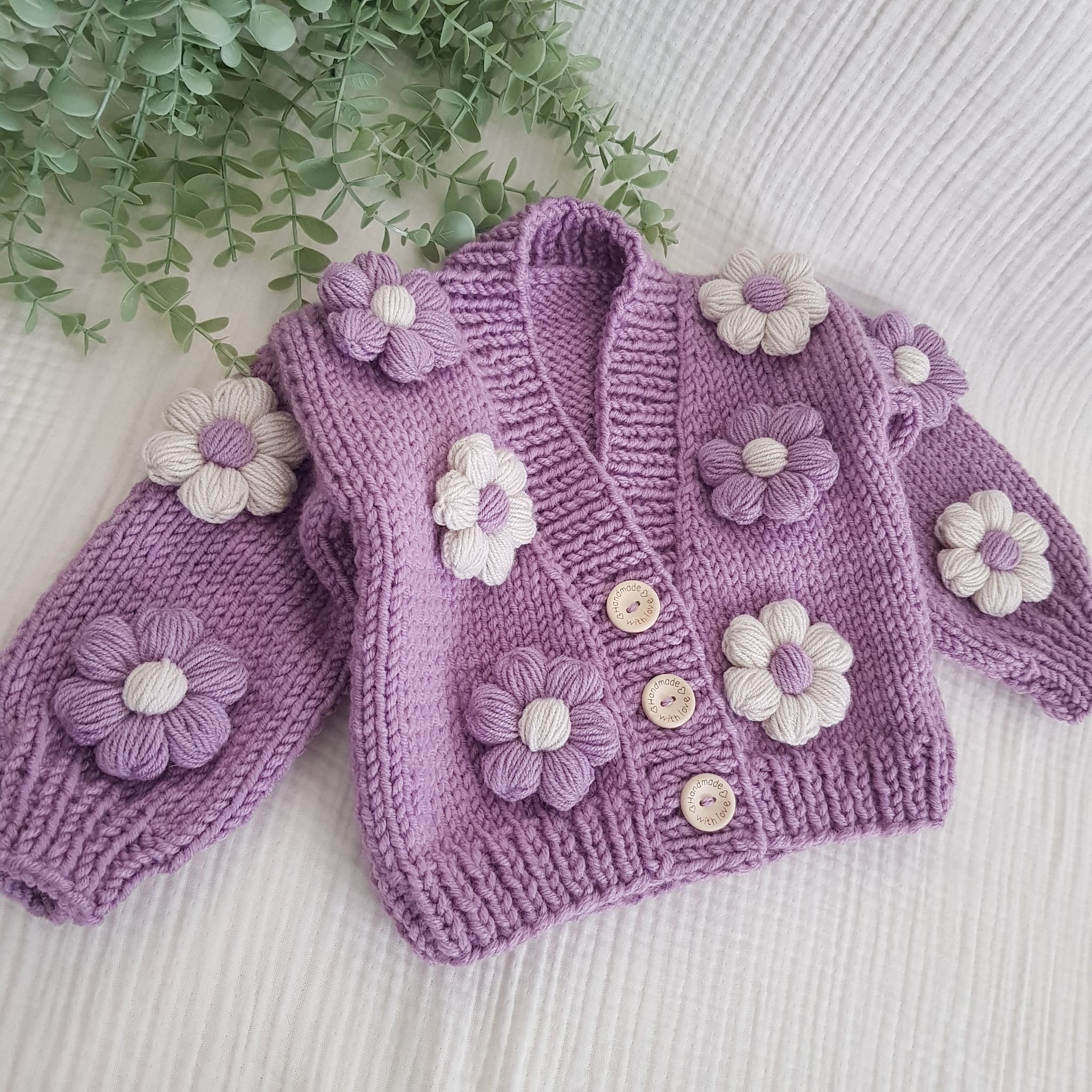 Girl's Cardigan,purple Floral Cardigan,running Season Thick Cardigan ...