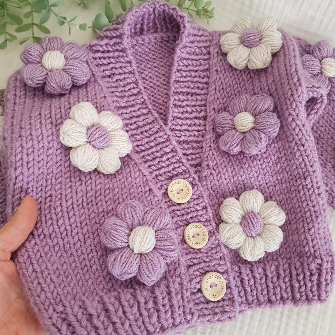 Girl's Cardigan,purple Floral Cardigan,running Season Thick Cardigan ...