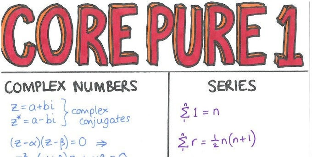 Core Pure 1 Further Maths Edexcel Revision Poster - Etsy
