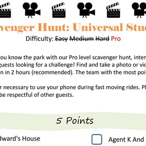 Universal Studios Scavenger Hunt 1 - Pro Difficulty - Etsy
