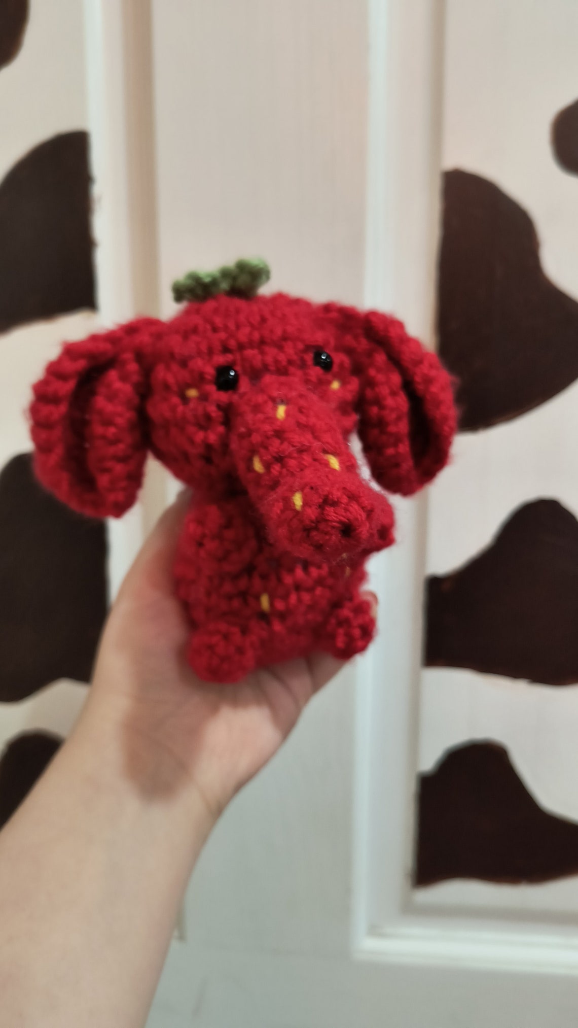 Crochet Strawberry Elephant Strawberry Yarn Toy Mini Crochet - Etsy