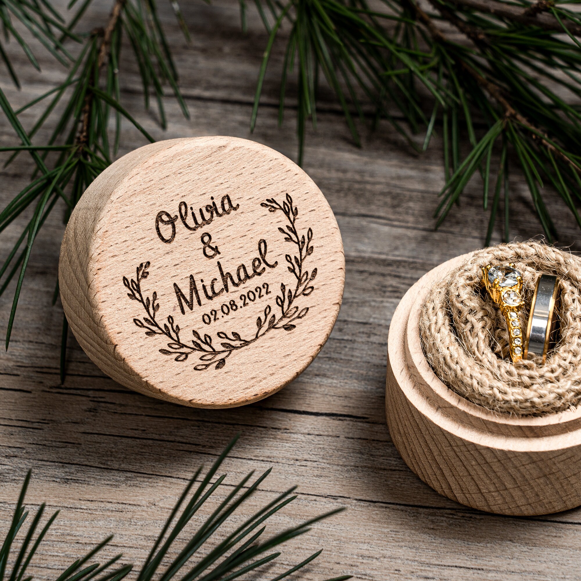 Custom Wedding Ring Box Personalized Wooden Ring Box Ring - Etsy