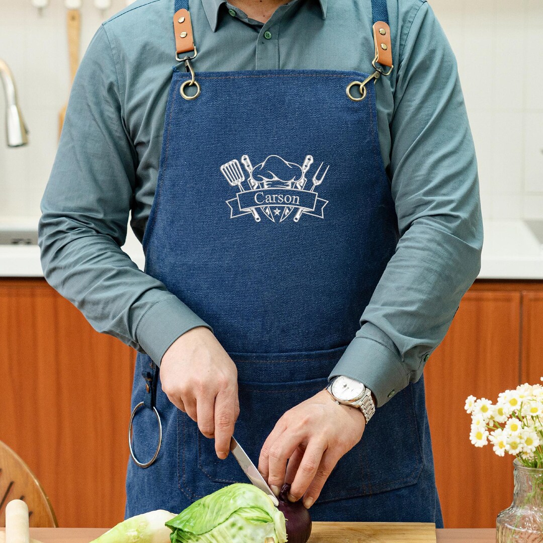 Personalized Embroidered Apron,embroidered Kitchen Apron,barbeque Apron ...