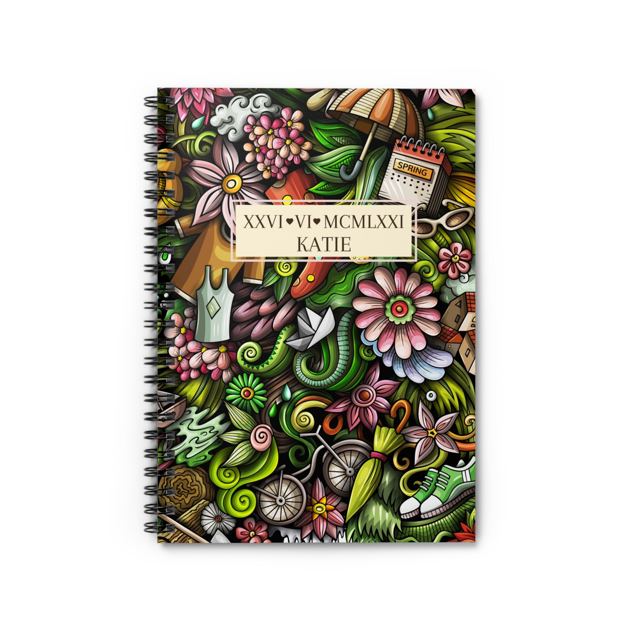 Personalized Top Spiral Notebook, Custom Name Spiral Spring Notebook ...